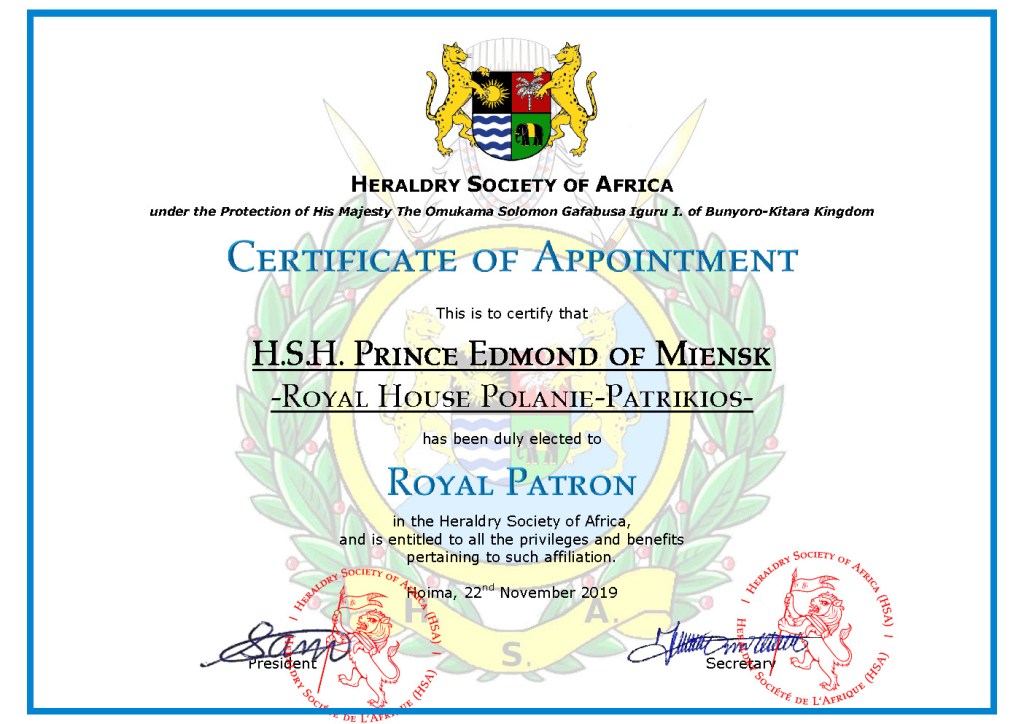 Honours and awards: Royal Patron and Council Member of the Heraldry ...