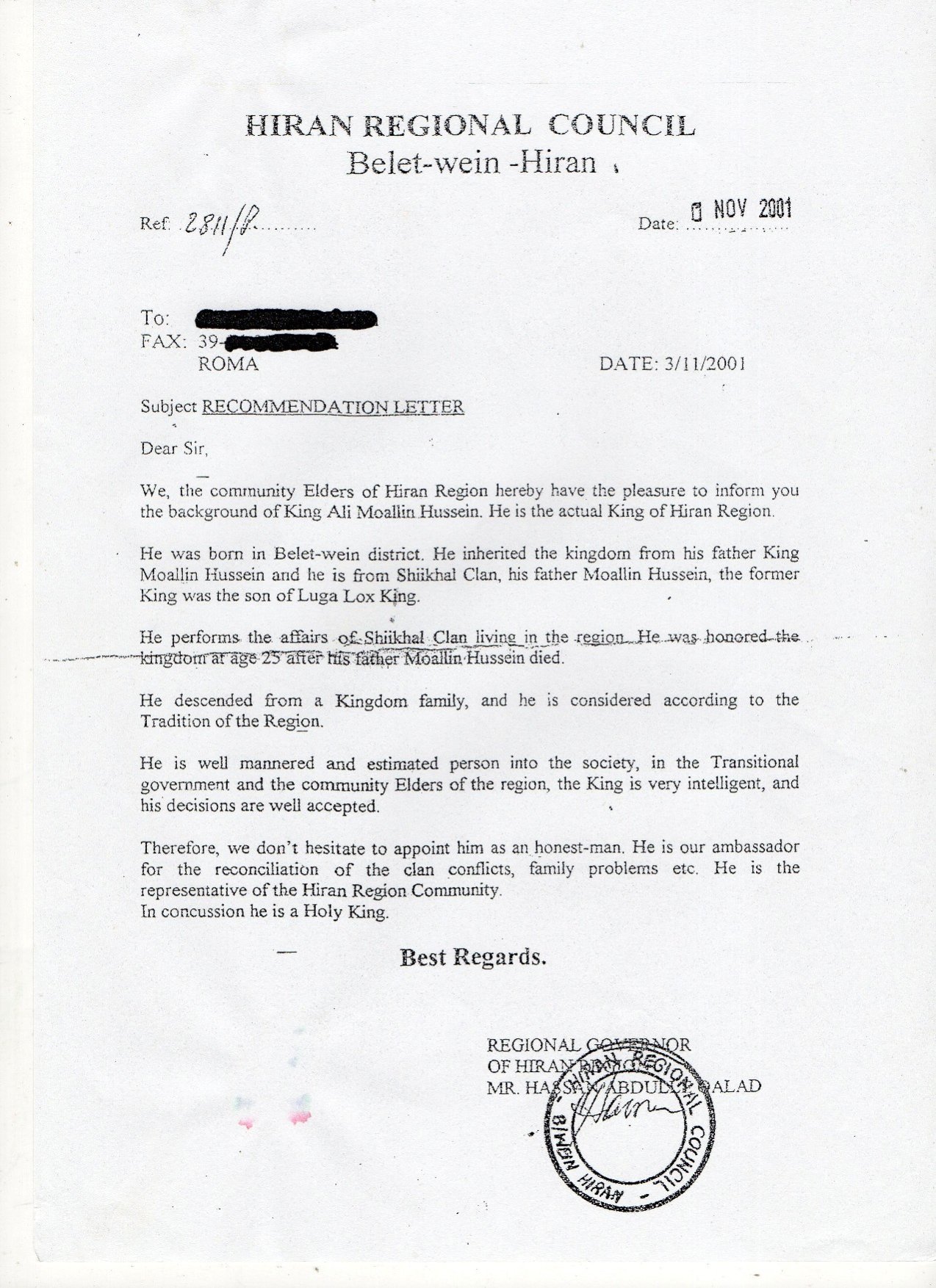 Honours and awards: Prince of the Royal Principality of the Upper ...