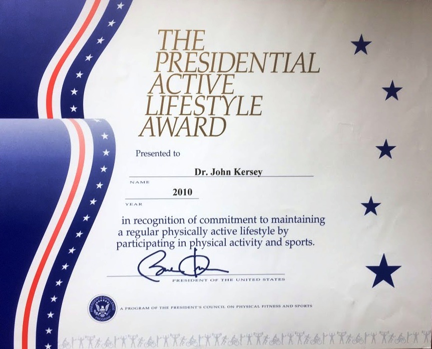 Honours and awards: The Presidential Active Lifestyle Award – Professor ...