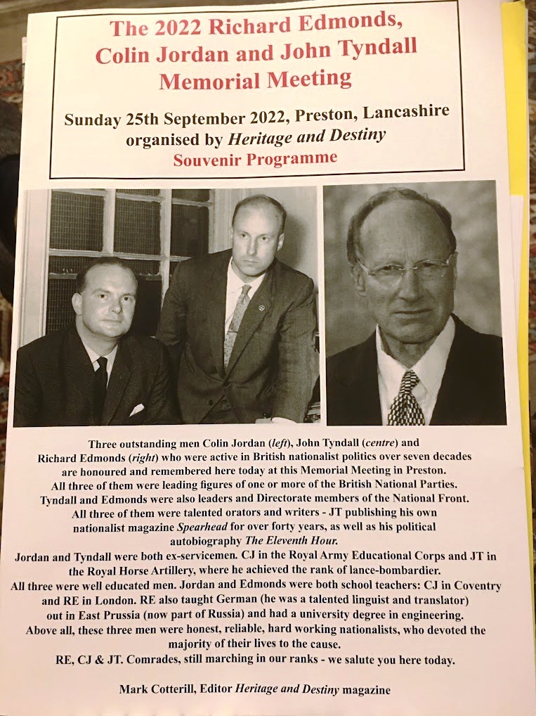 Speech to the 2022 Richard Edmonds, Colin Jordan and John Tyndall ...